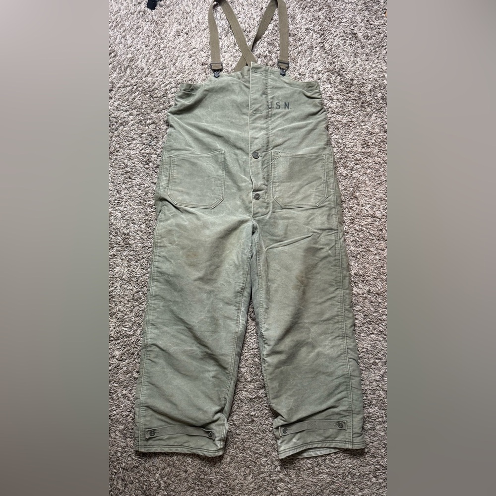 Vintage Ww2 Us Navy Overalls-1940s Usn Talon Zipper 4… - Gem